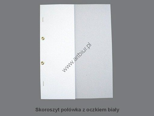 Skoroszyt kartonowy oczkowy A4 biały połówka 1/2 350g ARO